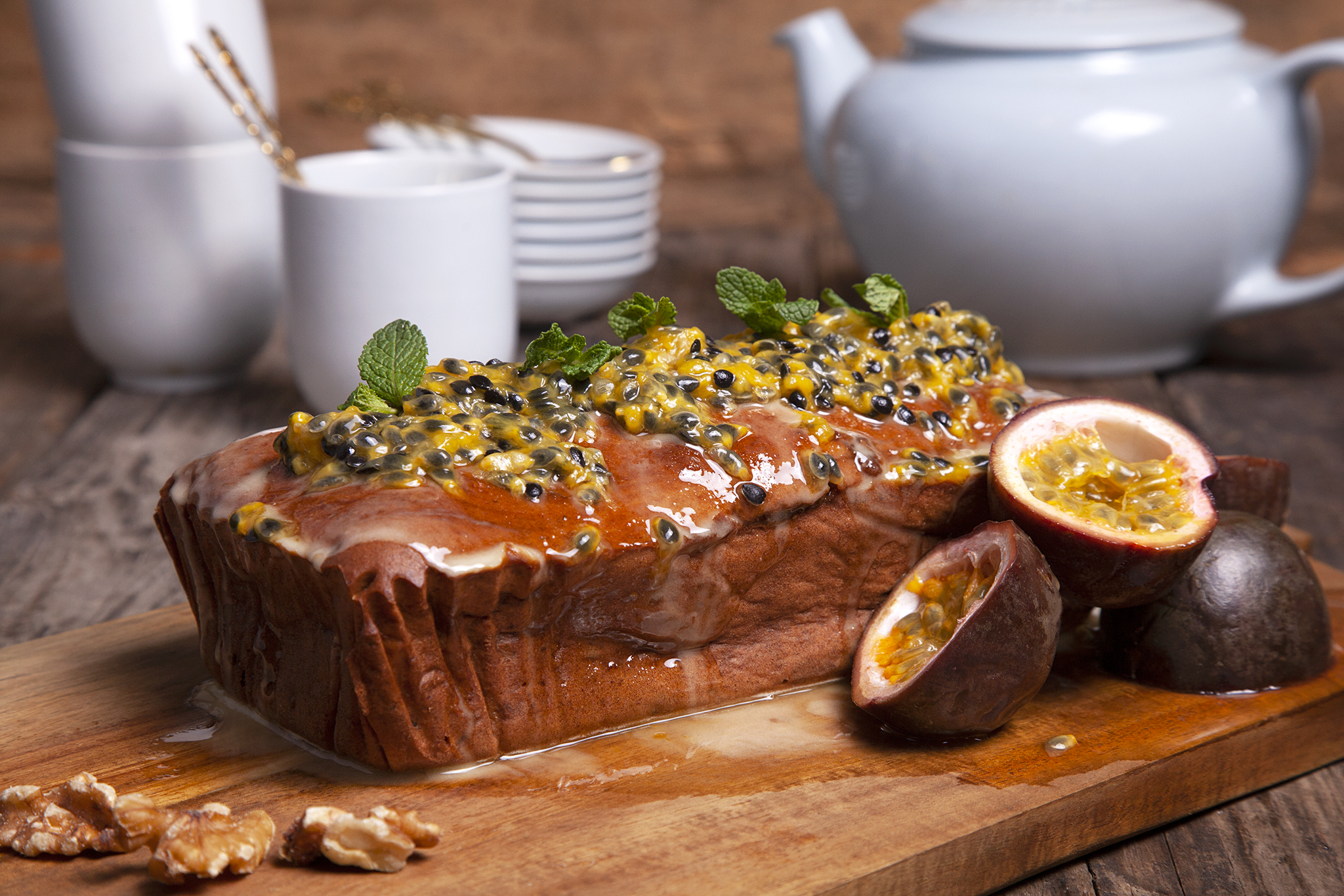 Jewish Cookery | Kosher Recipes | Passion Fruit and Banana Drizzle Cake