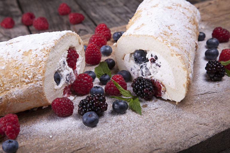 Jewish Cookery | Kosher Recipes | Fruits of the forest Meringue Roulade
