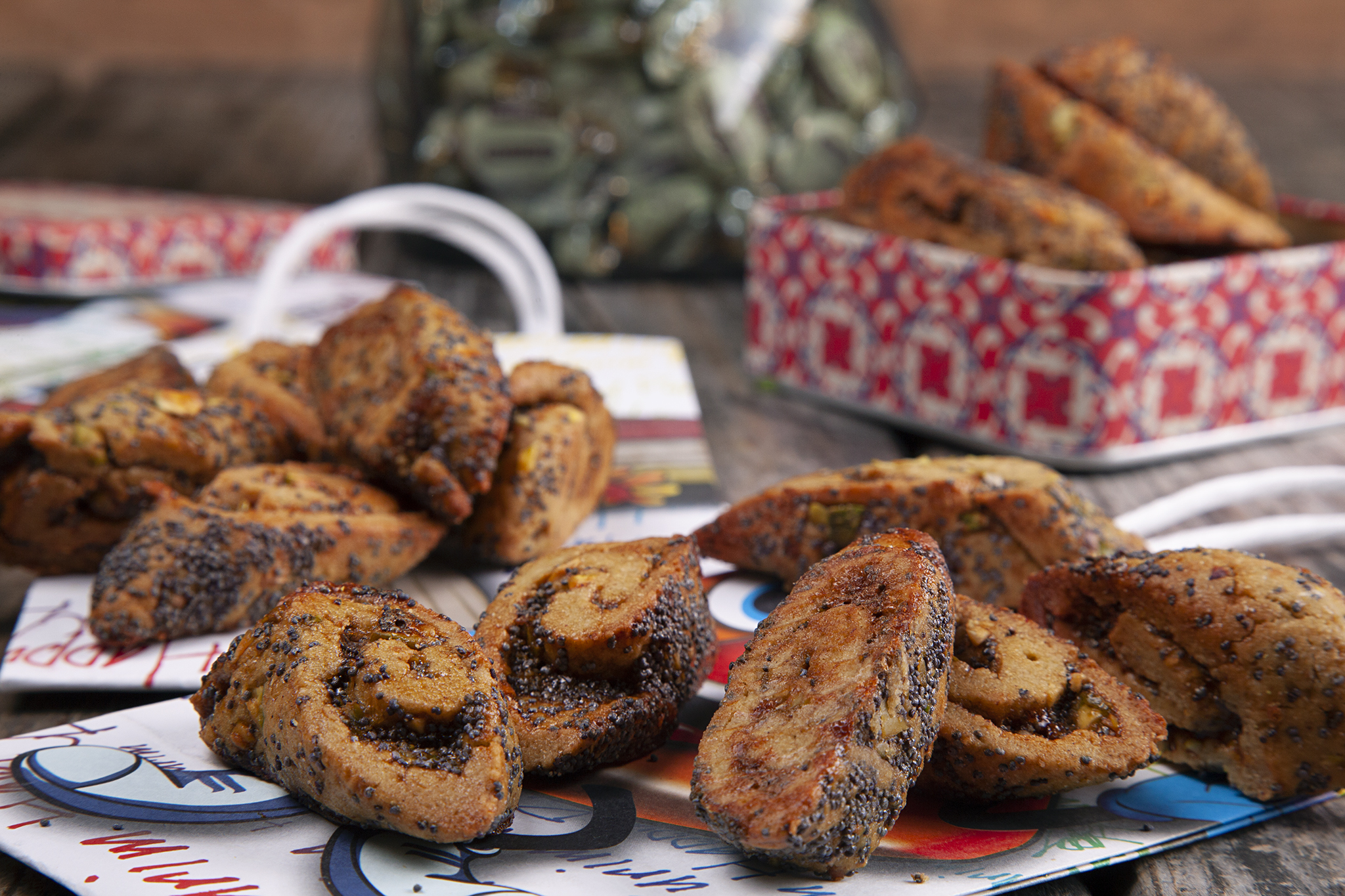 Jewish Cookery | Kosher Recipes | Pistachio nut & Poppy Seed Purim Biscuits